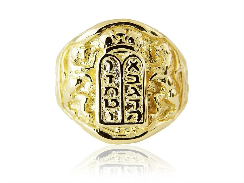 Ten Commandments Gold Ring